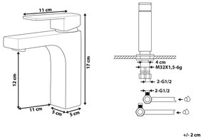 Umyvadlová baterie mátně černá IRUPU Beliani