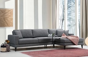 Hanah Home Rohová pohovka NORDIC tmavě šedá pravá 560ARE1104
