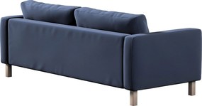 Potah na pohovku IKEA  Karlstad 3-místná, nerozkládací, krátký barva tmavě modrá látka sametová