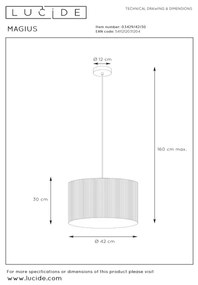 Lucide 03429/42/30 - Lustr na lanku MAGIUS 1xE27/40W/230V