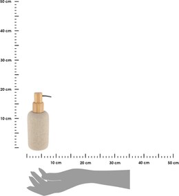 Dávkovač mýdla Solena, béžová/s dřevěnými prvky, 340 ml