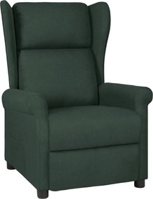 Polohovací křeslo tmavě zelené textil 340955
