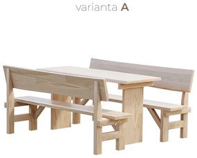 Set zahradního nábytku JASAN MASIV Přírodní sada 150 cm: 1x stůl+2x lavice Osobní odběr/vlastní doprava