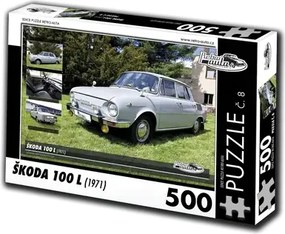 RETRO-AUTA Puzzle č. 8 Škoda 100 L (1971) / 500 dílků / 48 x 36 cm