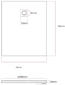 Gamma Erga Oldaf, SMC obdélníková sprchová vanička 100 x 70 cm, černá matná, ERG-GMA-OL-70100BK
