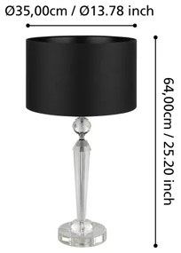 Eglo 390158 - Stolní lampa PASIANO 1xE27/40W/230V černá