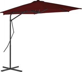 Zahradní slunečník s ocelovou tyčí bordó 300 x 230 cm 312518