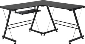 HOMCOM Počítačový stůl pro domácí kancelář - 2 typy L-tvarovaný rohový stůl 130x130x73,5 cm rovný stůl s ocelovým rámem | Aosom