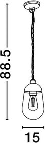 NV 9060197 Venkovní závěsné svítidlo OMIKA tmavě šedý hliník a čiré sklo E27 1x12W 110-240V bez žárovky IP54 - NOVA LUCE