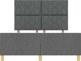 Rám postele s čelo Tmavě šedá 140 x 200 cm textil 3344810