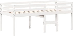 Patrová postel se střechou bílá 90 x 200 cm masivní borovice 3282133