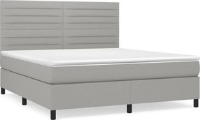 Box spring postel s matrací světle šedá 180 x 200 cm textil 3141873