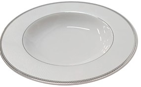 Slavnostní set talířů, Lorel, bílé se stříbrným vzorem, 8 kusů