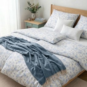 SCANquilt povlečení EXCLUSIVE TENCEL PLUS abigail bílomodrá 140 x 200/70 x 90 cm