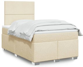 Box spring postel s matrací krémová 120x190 cm textil 3292725