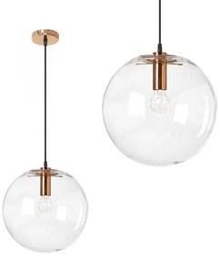 Toolight - Závěsné skleněné stropní svítidlo Lassi 25 cm, růžové zlato, OSW-00131