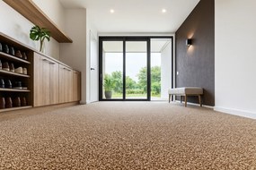 Timzo, Metrážový koberec Orion 9259, na míru, šíře 4m,5m, hnědá, filc, chodba / předsíň