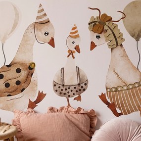 Gario Dětská nálepka na zeď Goose vintage birthday - tři husy