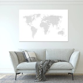 dřevo života Dřevěná mapa světa DOTS Barevný vzor: Bílá, Velikost map: 80x53