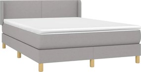 Box spring postel s matrací světle šedá 140 x 200 cm textil 3130113
