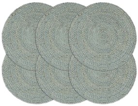 Prostírání 6 ks olivově zelené 38 cm kulaté juta 133841