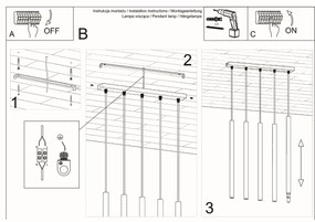 Závěsné svítidlo Pastelo, 5x bílé kovové stínítko