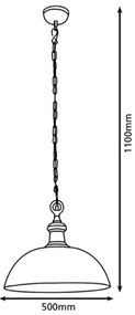 Eglo 78301 - Lustr na lanku EASINGTON 1xE27/60W/230V pr. 500 mm