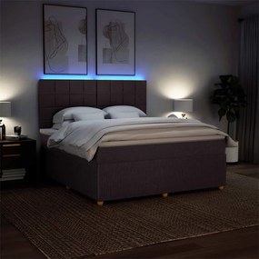 Box spring postel s matrací tmavě hnědá 180x200 cm textil 3294438