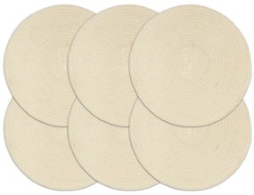 Prostírání 6 ks přírodní 38 cm kulaté bavlna 133843