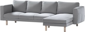 Potah na pohovku IKEA Norsborg 4-místná se šezlongem barva šedá látka sametová
