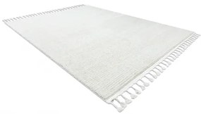 koberec SEVILLA PC00B pruhy bílá střapce, Berber, Maroko, Shaggy velikost 120x170 cm | krásné koberce cz