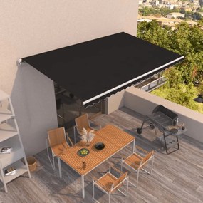 vidaXL Marketos Ručně zatahovací markýza 500 x 350 cm antracitová