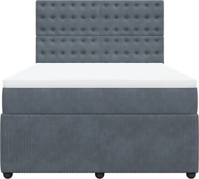 Box spring postel s matrací tmavě šedý 140 x 190 cm samet 3294647