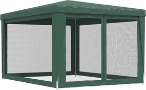 Party stan se 4 síťovanými bočnicemi zelený 3 x 4 m HDPE 319233