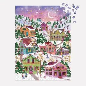 GALISON Fóliové puzzle Joy Laforme Zasněžená vesnice / 1000 dílků / od