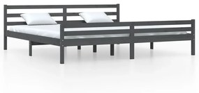 814841 vidaXL Rám postele šedý masivní dřevo 200 x 200 cm