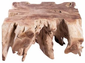 Konferenční stolek Tuban, obdélníkový, teakové dřevo, s přírodními kamennými inkluzemi, bez skla. 60 x 60 cm