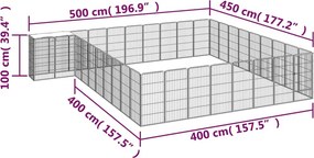 38panelová ohrádka pro psy černá 50 x 100 cm práškovaná ocel 3115955