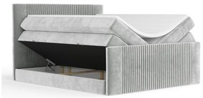 Světle šedá boxspring postel s úložným prostorem 180x200 cm Bergamo – Maison de Rêve