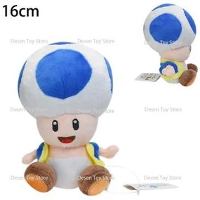 Plyšové hračky ze hry Super Mario Bros - vedlejší postavy Varianta: Blue Toad, 16 cm