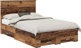 Rám postele s čelo Staré dřevo 120 x 190 cm Kompozitní dřevo 3409674