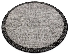 Kulatý koberec Sisal  FLOORLUX 20401 stříbrný / černý Rozměr: průměr 160 cm
