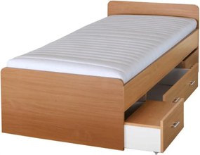Postel DUET 90×200 buk se 3 šuplíky Kondela 03012355