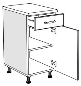 Spodní skříňka IN MDF D 45 KF - bílá lesk