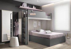 46mood - Dětský pokoj s patrovou postelí a širší spodní postelí
