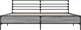 Rám postele šedý sonoma 200 x 200 cm kompozitní dřevo a kov 3280065