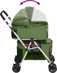 2patrový skládací kočárek pro psa zelený 83 x 48 x 97 cm oxford 172207