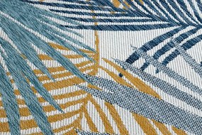 Dywany Łuszczów Kusový koberec Cooper Sisal Palm leaves 22258 ecru/navy – na ven i na doma - 180x270 cm