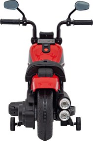 Ramiz Elektrická motorka Chopper FASTER pro děti červená + FM rádio + audio panel + LED