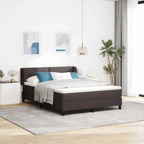 Postel s boxspringem s čelo Tmavě hnědá 160 x 200 cm textil 3340034